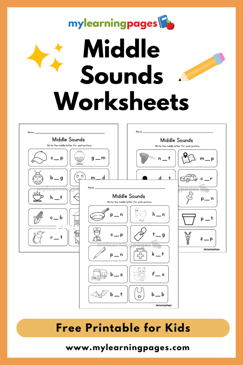 MIDDLE SOUNDS WORKSHEETS FOR KINDERGARTEN – My Learning Pages