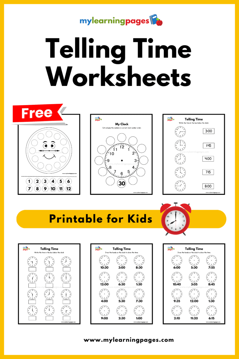 TELLING TIME WORKSHEETS – My Learning Pages
