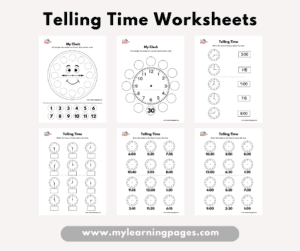 TELLING TIME WORKSHEETS – My Learning Pages