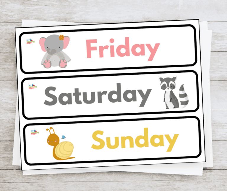 DAYS OF THE WEEK POSTERS – My Learning Pages
