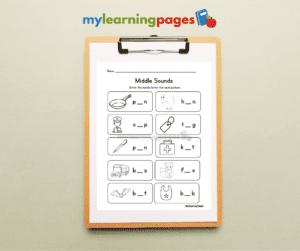 MIDDLE SOUNDS WORKSHEETS FOR KINDERGARTEN – My Learning Pages
