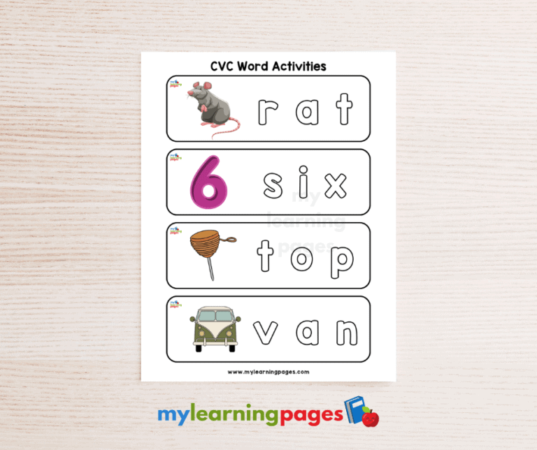 CVC WORDS WORKSHEETS – My Learning Pages
