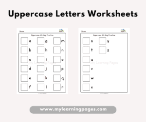 UPPERCASE LETTERS WORKSHEETS – My Learning Pages