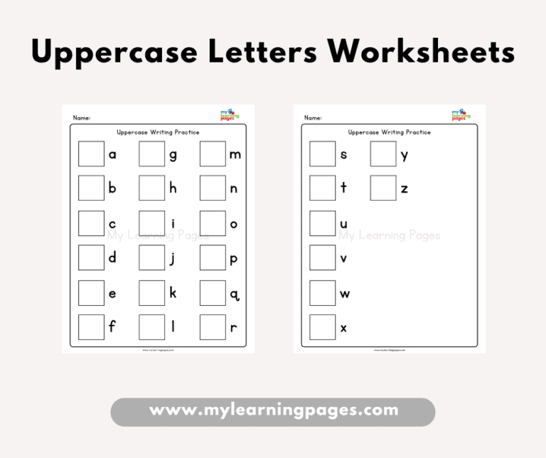 UPPERCASE LETTERS WORKSHEETS – My Learning Pages
