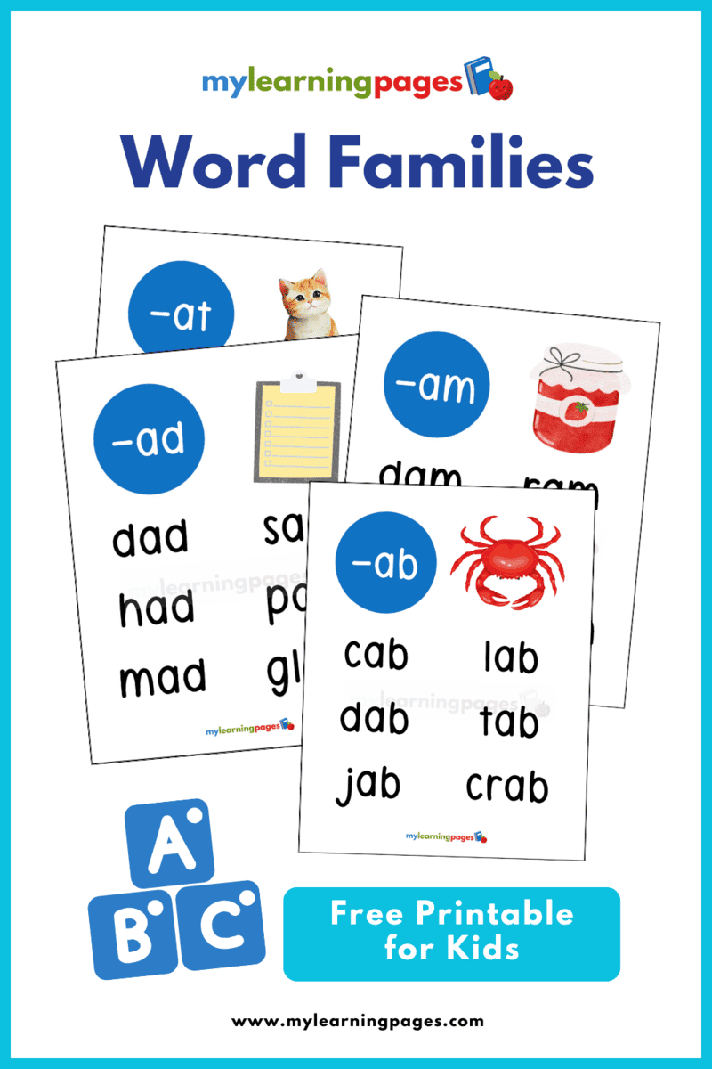 CVC WORD FAMILIES – My Learning Pages