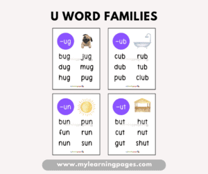 CVC WORD FAMILIES – My Learning Pages