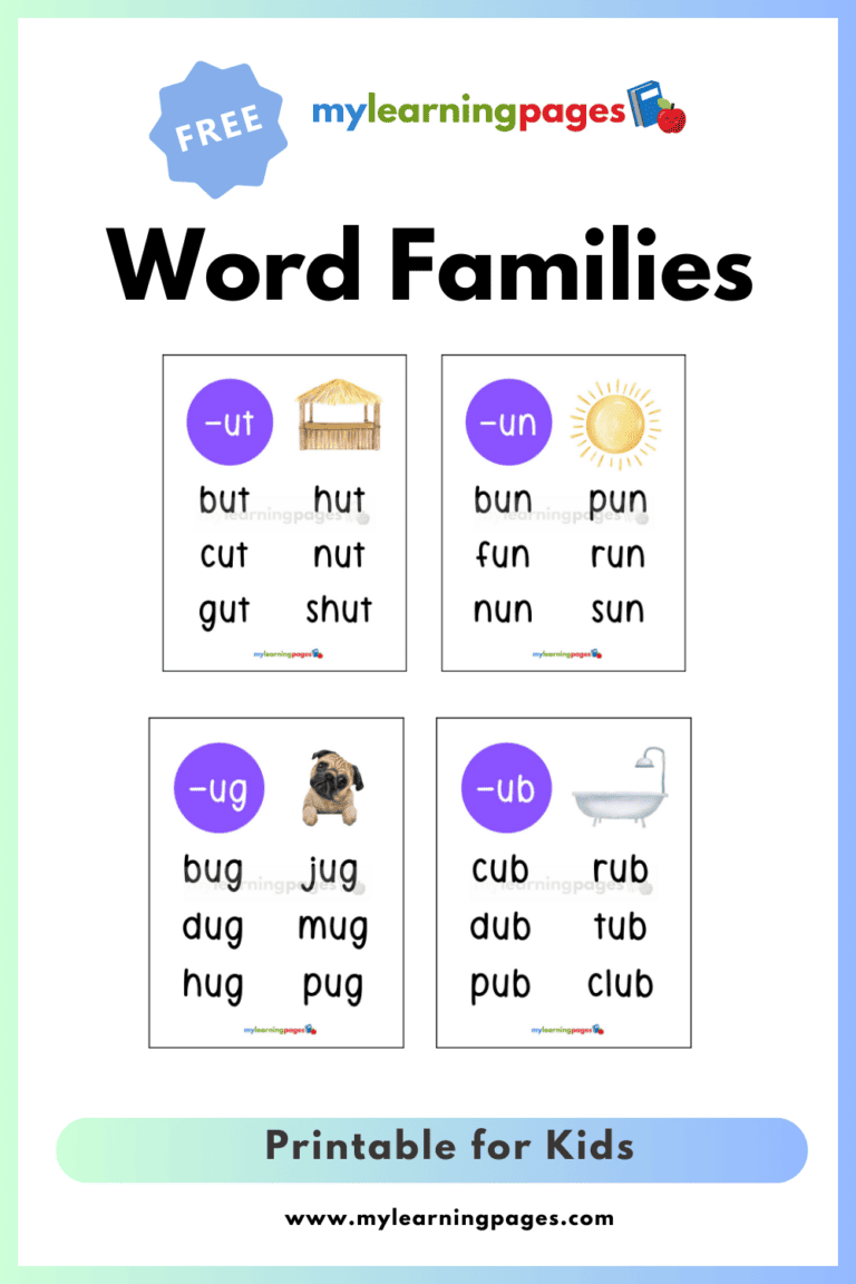 CVC WORD FAMILIES – My Learning Pages