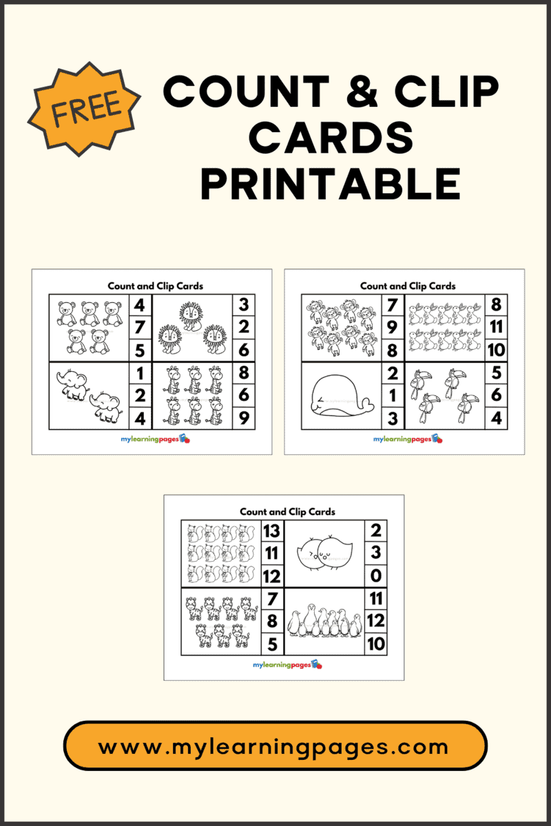 COUNT AND CLIP CARDS – My Learning Pages