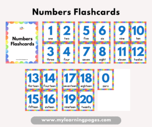NUMBERS 1-20 FLASHCARDS – My Learning Pages