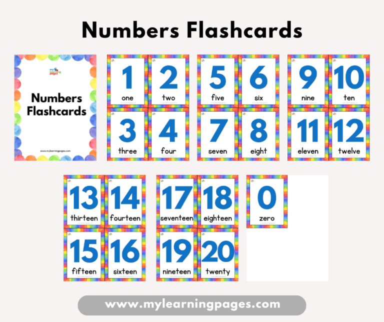 NUMBERS 1-20 FLASHCARDS – My Learning Pages