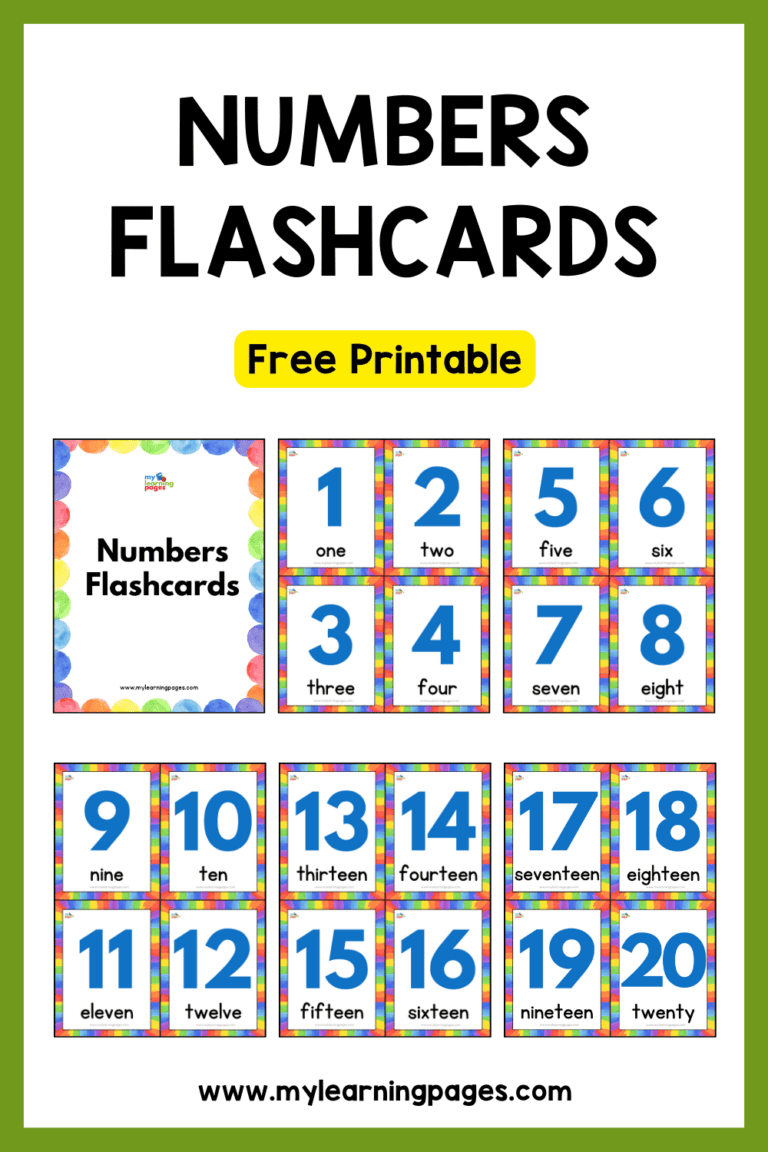 NUMBERS 1-20 FLASHCARDS – My Learning Pages