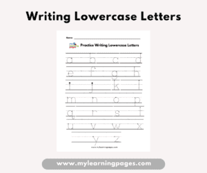 LOWERCASE LETTERS WORKSHEETS – My Learning Pages