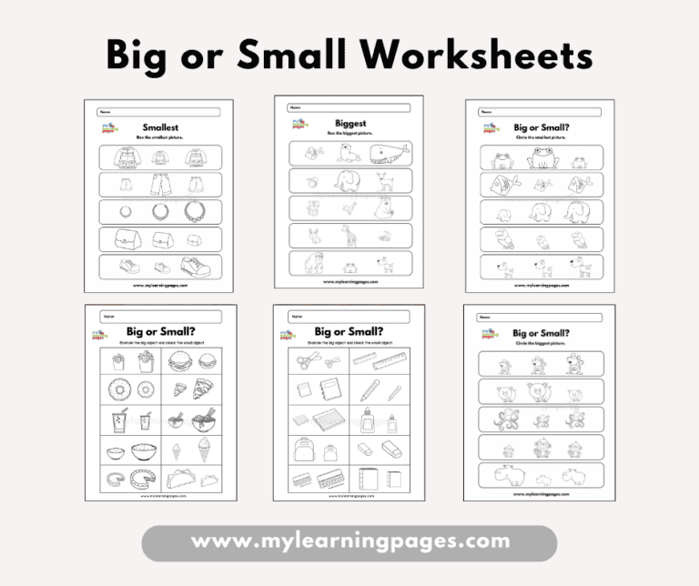 BIG OR SMALL WORKSHEETS – My Learning Pages
