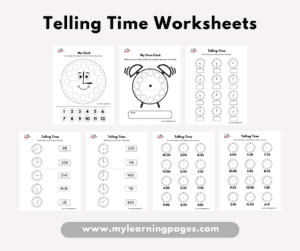 TELLING TIME WORKSHEETS – My Learning Pages