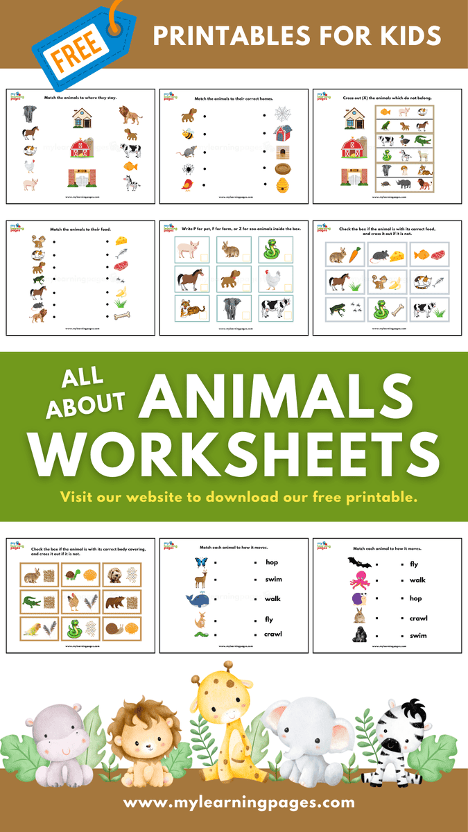 ALL ABOUT ANIMALS WORKSHEETS – My Learning Pages