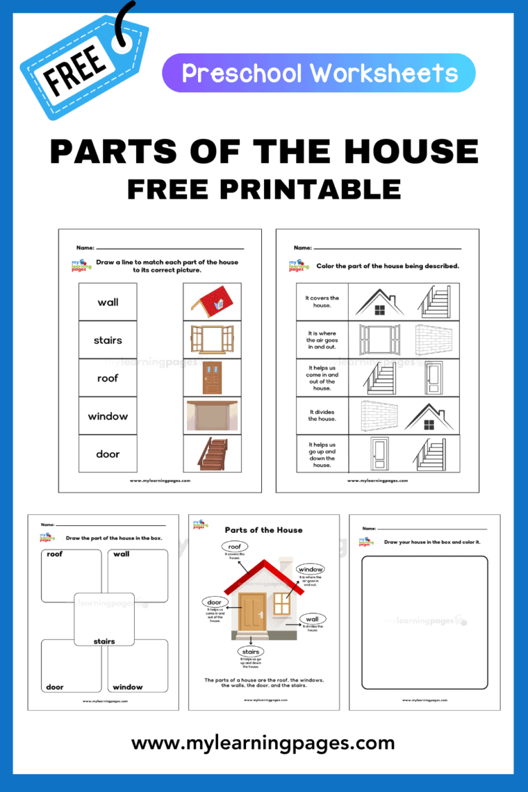 PARTS OF THE HOUSE WORKSHEETS – My Learning Pages