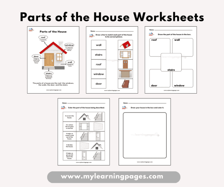 PARTS OF THE HOUSE WORKSHEETS – My Learning Pages