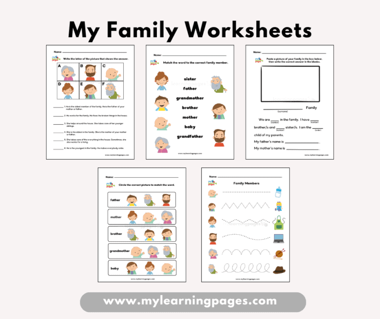 Family Members Worksheets – My Learning Pages